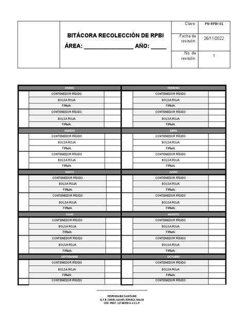 BitÁcora RecolecciÓn De Rpbi Pdf