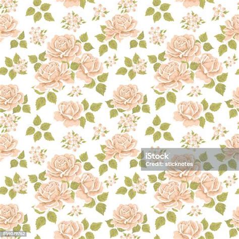 완벽 한 장미 패턴입니다 빈티지 꽃 배경입니다 벡터 일러스트 레이 션 텍스처 0명에 대한 스톡 벡터 아트 및 기타 이미지 0명 꽃 나무 꽃 꽃의 구조 Istock