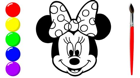Minnie Mouse Face Colouring Pages