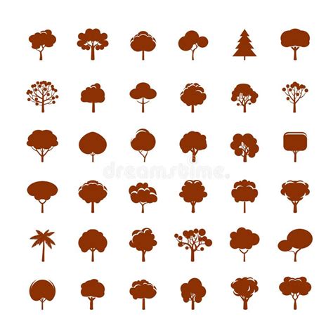 Collection Of Brown Trees Stock Vector Illustration Of Elements 59618692