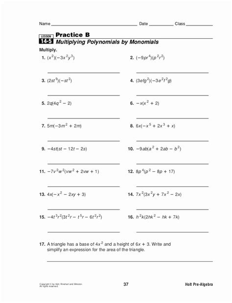50 Multiplying Polynomials Worksheet 1 Answers Chessmuseum Template