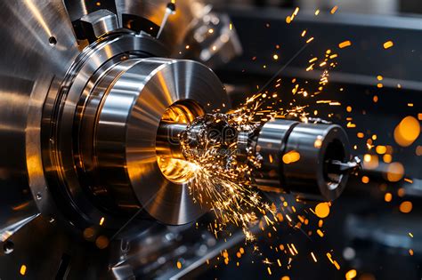 금속 가공 기계 공구의 스파크 스플래시 클로즈업