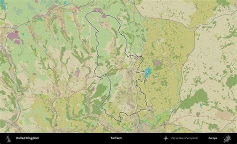Torfaen Outlined United Kingdom Openstreetmap Humanitarian Stock