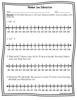 Number Line Addition And Subtraction Worksheets Great For Second Grade