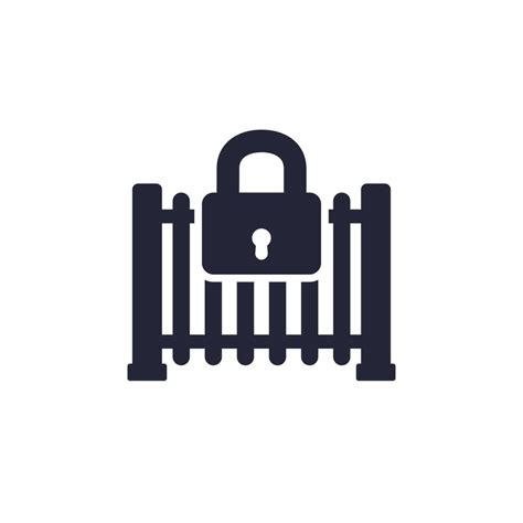Automatic Gate Icon With A Lock On White 66167580 Vector Art At Vecteezy