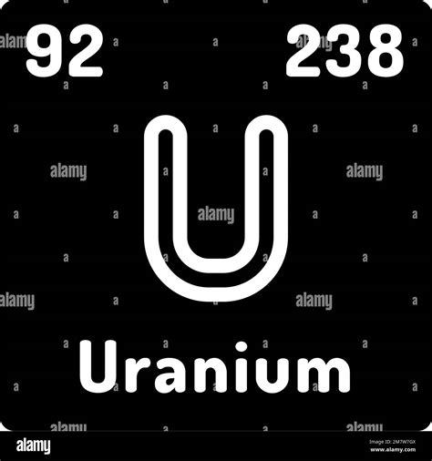 Uranium Chemical Element Glyph Icon Vector Illustration Stock Vector