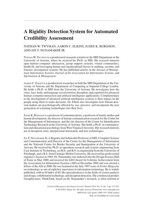 Pdf A Rigidity Detection System For Automated Credibility Assessment