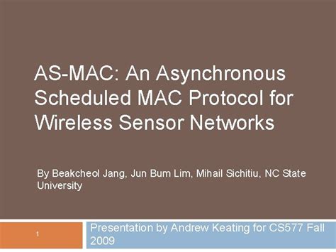 Asmac An Asynchronous Scheduled Mac Protocol For Wireless
