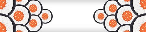 Premium Vector Sushi Roll Border Japan Food Frame Sushi Banner