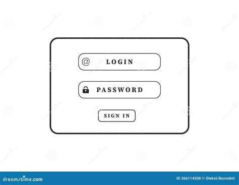 Login Page Background Enter Username And Password Ui User Interface Cartoon Vector
