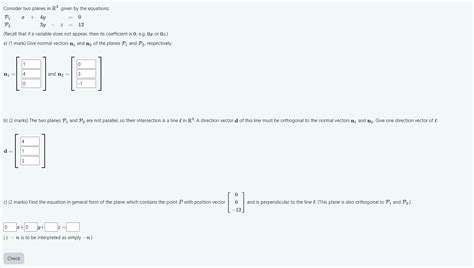 solved consider two planes in r3 ﻿given by the