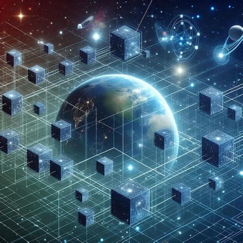 Premium Photo Block Network Graph Universe Parallel Connections 3d Image