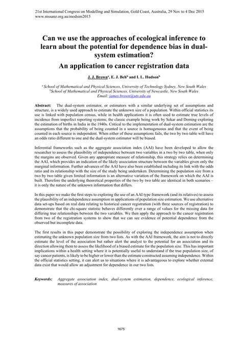 Pdf Can We Use The Approaches Of Ecological Inference To Learn About The Potential For