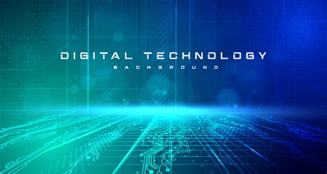 Digital Technology Speed Connect Blue Green Background Cyber Nano