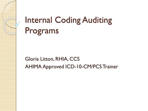 Ppt Internal Coding Auditing Programs Powerpoint Presentation Free