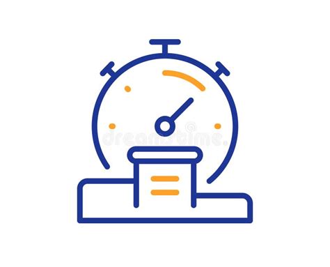 Timer Line Icon Stopwatch Time Results Sign Vector Stock Vector Illustration Of Measurement