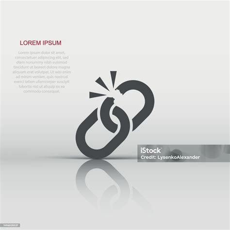 플랫 스타일에서 깨진 체인 기호 아이콘입니다 흰색 절연 배경에 링크 벡터 일러스트 레이 션을 분리 합니다 비즈니스 개념을 분리 합니다 0명에 대한 스톡 벡터 아트 및 기타