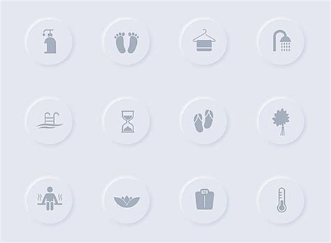 Round Rubber Buttons Featuring Gray Vector Icons Of Furniture Vector Light Gray Dresser PNG
