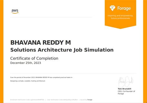 Bhavana Reddy M On Linkedin Aws Forage