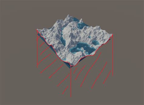 I Have A Plane With Vertex Displacement Via Shader Graph I Want To Fill The Sides So That It