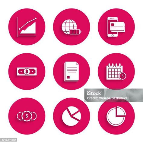 파일 문서 원형 차트 인포그래픽 금융 캘린더 달러 기호가있는 동전 돈 스택 종이 현금 휴대 전화 및 신용 카드 및 아이콘 벡터 0명에 대한 스톡 벡터 아트 및 기타 이미지