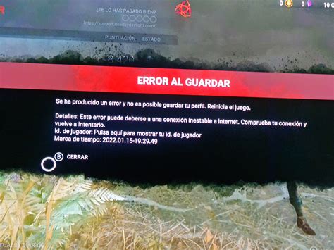 Error al guardar los datos después de una partida BHVR