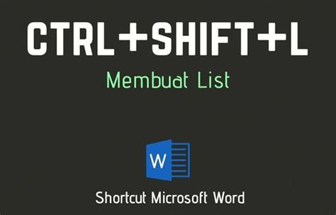 Fungsi Ctrl Shift L Pada Microsoft Word Ruanglabid