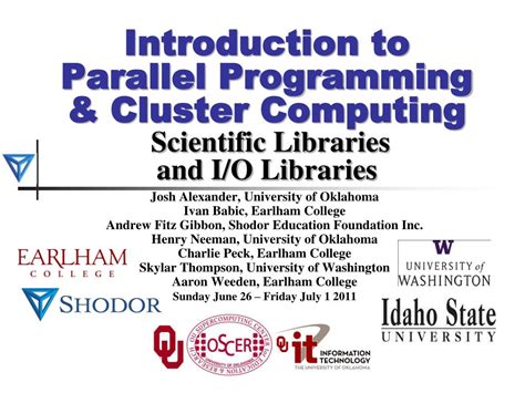 Ppt Introduction To Parallel Programming And Cluster Computing