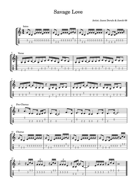 Savage Love Jason Derulo Easy Ukulele Fingerpicking Tab