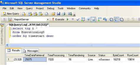ssrs reports performance debugging and analysis