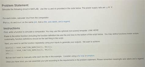 Problem Statement Simulate The Following Circuit In Chegg