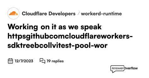 Working On It As We Speak 🙂 Cloudflareworkers Sdk