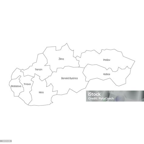 슬로바키아 의 지역 지역 국가 행정 부서의 지도 다채로운 벡터 일러스트레이션 0명에 대한 스톡 벡터 아트 및 기타 이미지 0명 Nitra 국가 관광명소 Istock