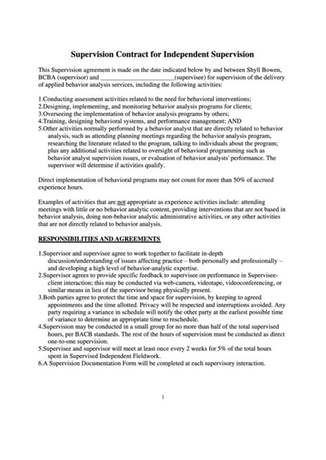 Bcba Contract Template