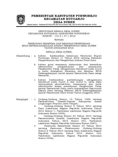 Sk Bpjs Ketenagakerjaan Pdf