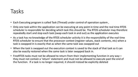 Freertos Basics Real Time Operating System Pptx Operating Systems