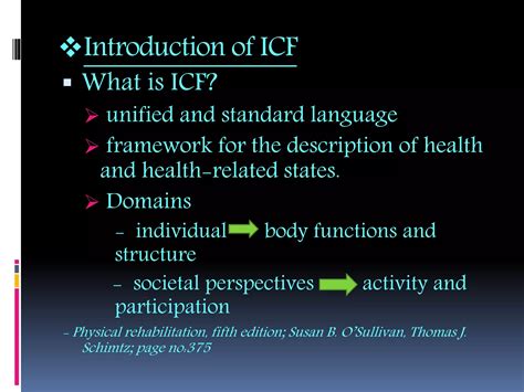 International Classification Of Functioning Disability And Health Pptx