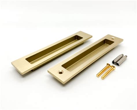 Tirador Embutido Rect Doble 182x40mm Bronce Gema Interiores