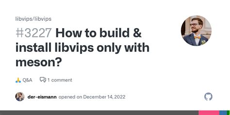 how to build and install libvips only with meson · libvips libvips