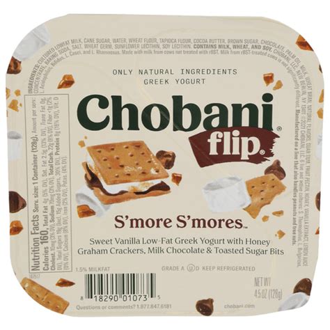Chobani Smores Flip Low Fat Smore Mix In Greek Yogurt 45 Ounce Super 1 Foods