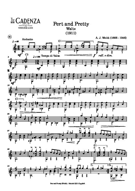 Marieh Collection Pert And Pretty Weidt Albert John Classical Guitar Library Classical