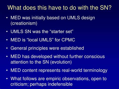 Ppt Experience With Using The Umls Semantic Network To Coordinate Controlled Terminologies For