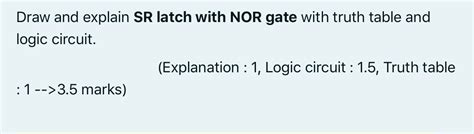 Solved Draw And Explain SR Latch With NOR Gate With Truth Chegg Com