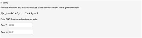 Solved Fmax Is Correct But Fmin Is Wrong I Have Only