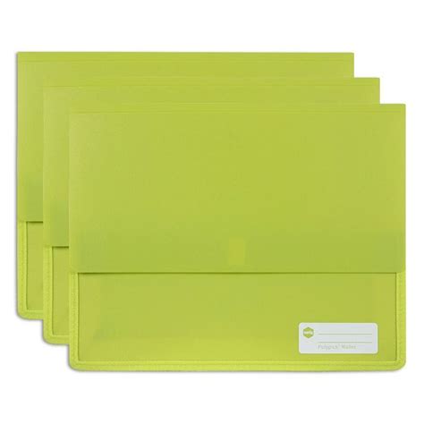3pk Marbig Wallet A4 Page Heavy Duty Polypick Document Sleevefolder