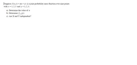 Solved Suppose F X Y Q X Y Is A Joint Probability Mass Chegg Com