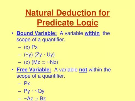 Ppt Natural Deduction For Predicate Logic Powerpoint Presentation