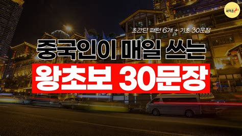 중국인이 매일 쓰는 왕초보 30문장 기초패턴 3탄 바로 써먹는 기초중국어 Youtube
