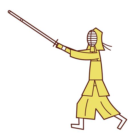 얼굴을 치는 검도 플레이어의 일러스트 무료 일러스트 소재집 Kukukeke