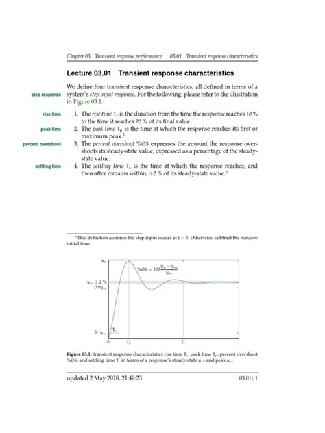 Control Partial 03 01 Transient Response Characteristics Pdf Pdf